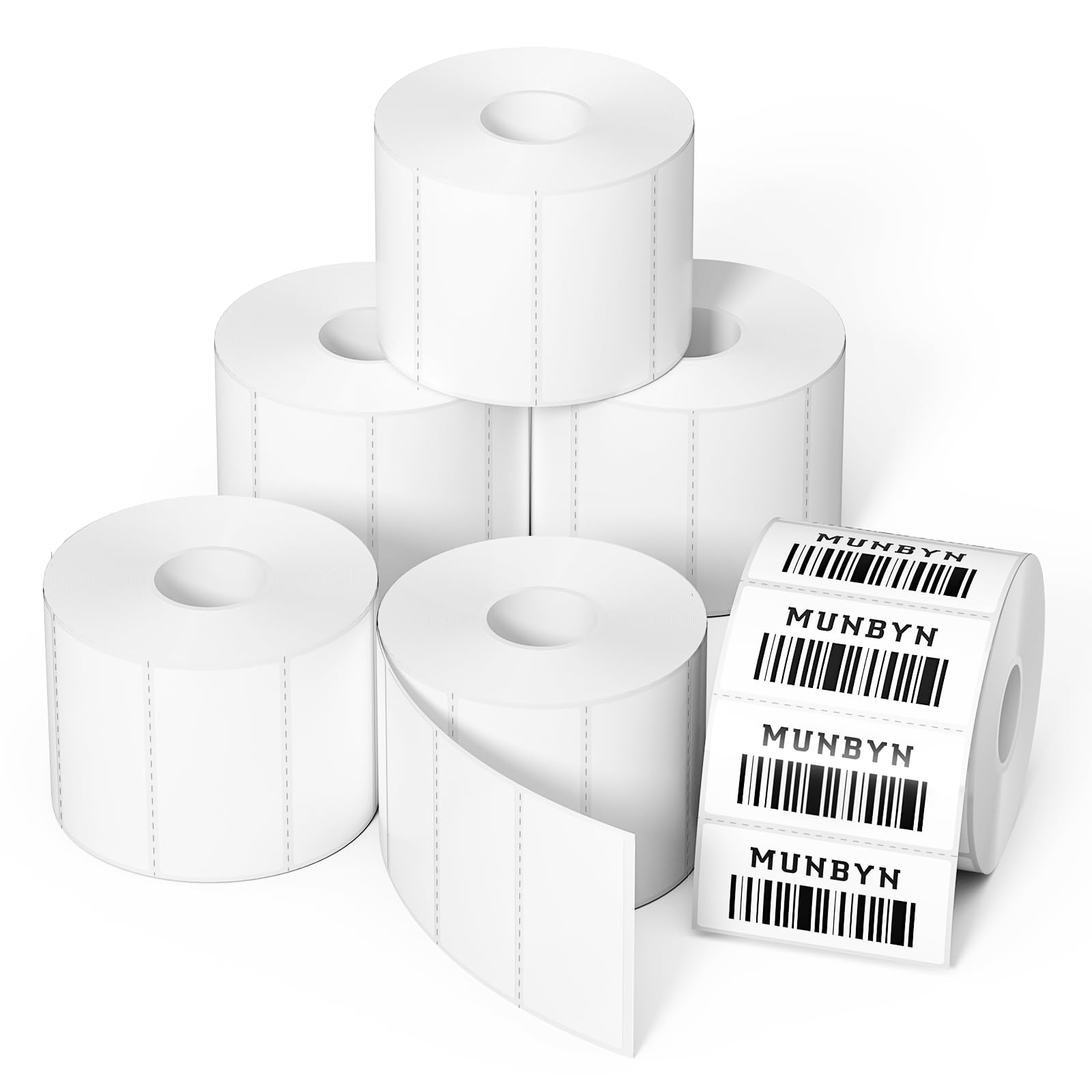Amazon.com: MUNBYN 2x1In Thermal Sticker Labels, Address Barcode Self ...
