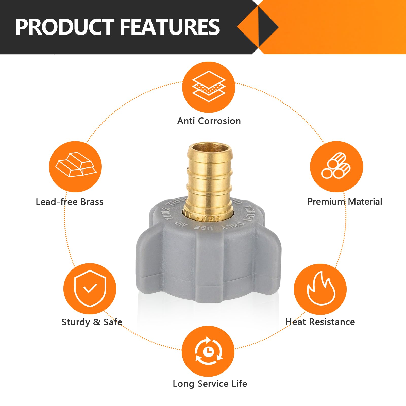 Snapklik.com : HeSun 2-Pack PEX Fittings, 1/2" Pex X 7/8" BC