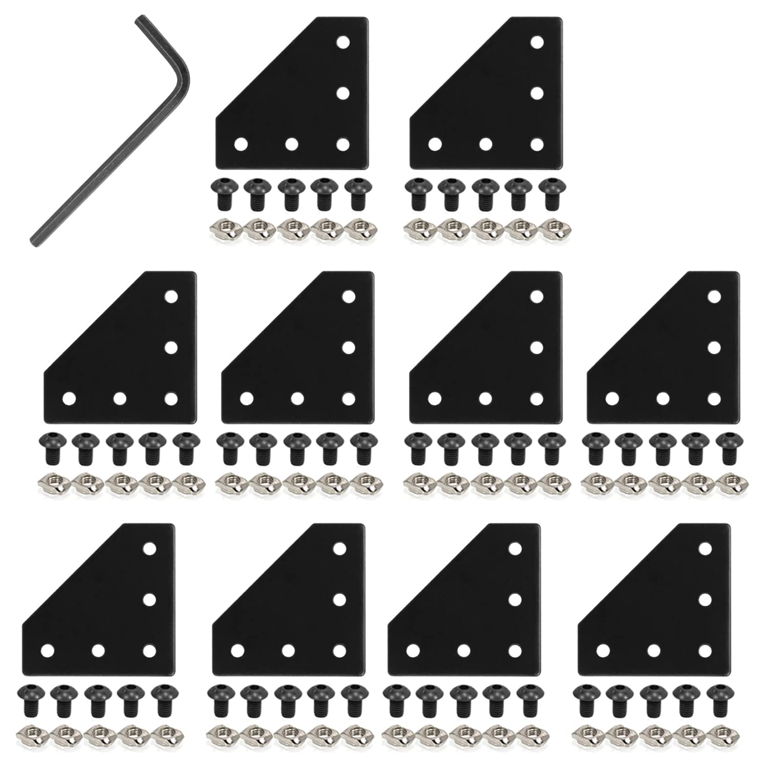 Amazon.com: 10Pcs 3030 Corner Bracket Joint Plate L Shape 5 Hole ...
