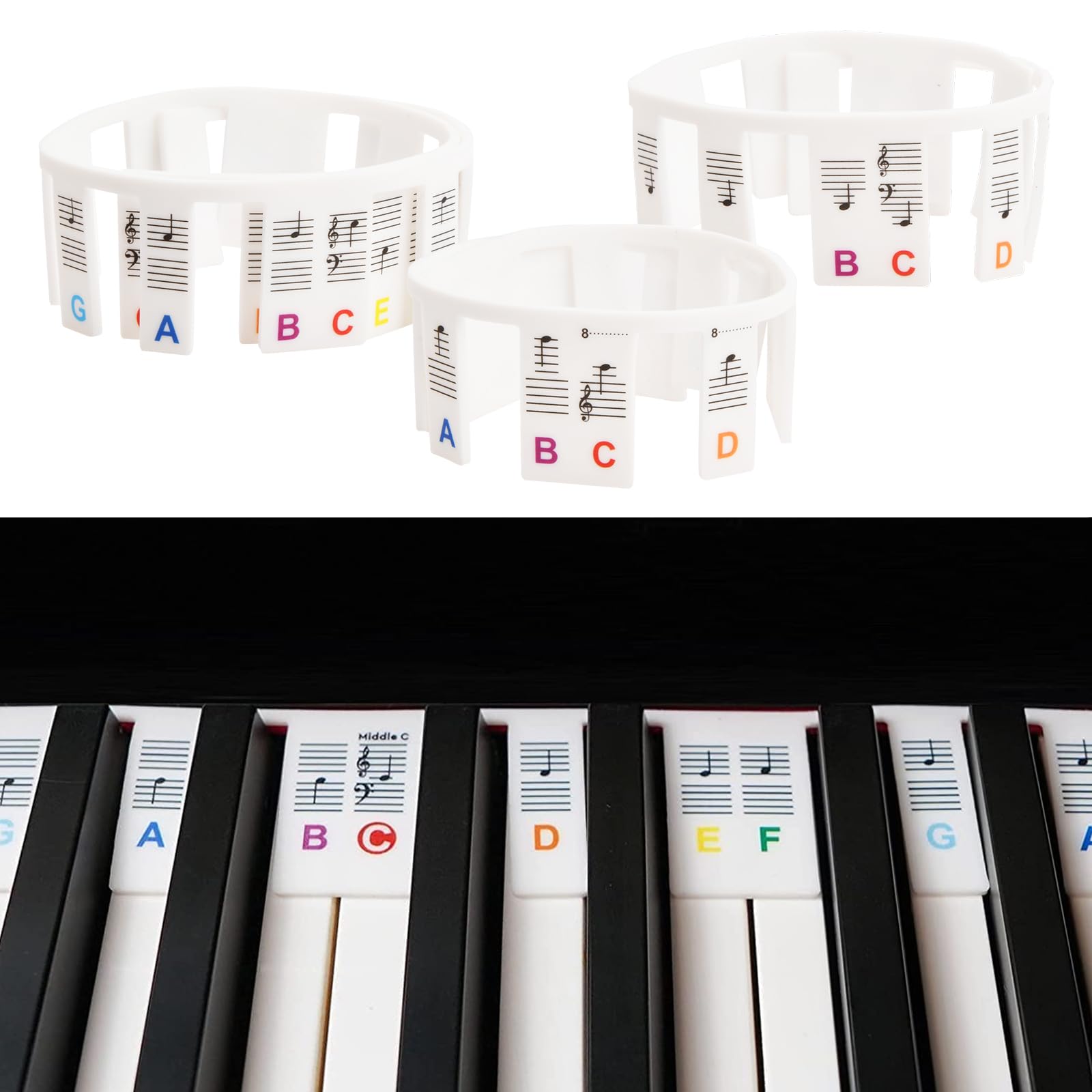 Piano Key Lables, Piano Notes Overlay, Removable Piano Music Keyboard ...