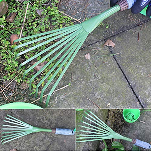 Kikier Nine-tooth Grass Rake, Garden Leaf Rakemetal Garden Tool Soil ...