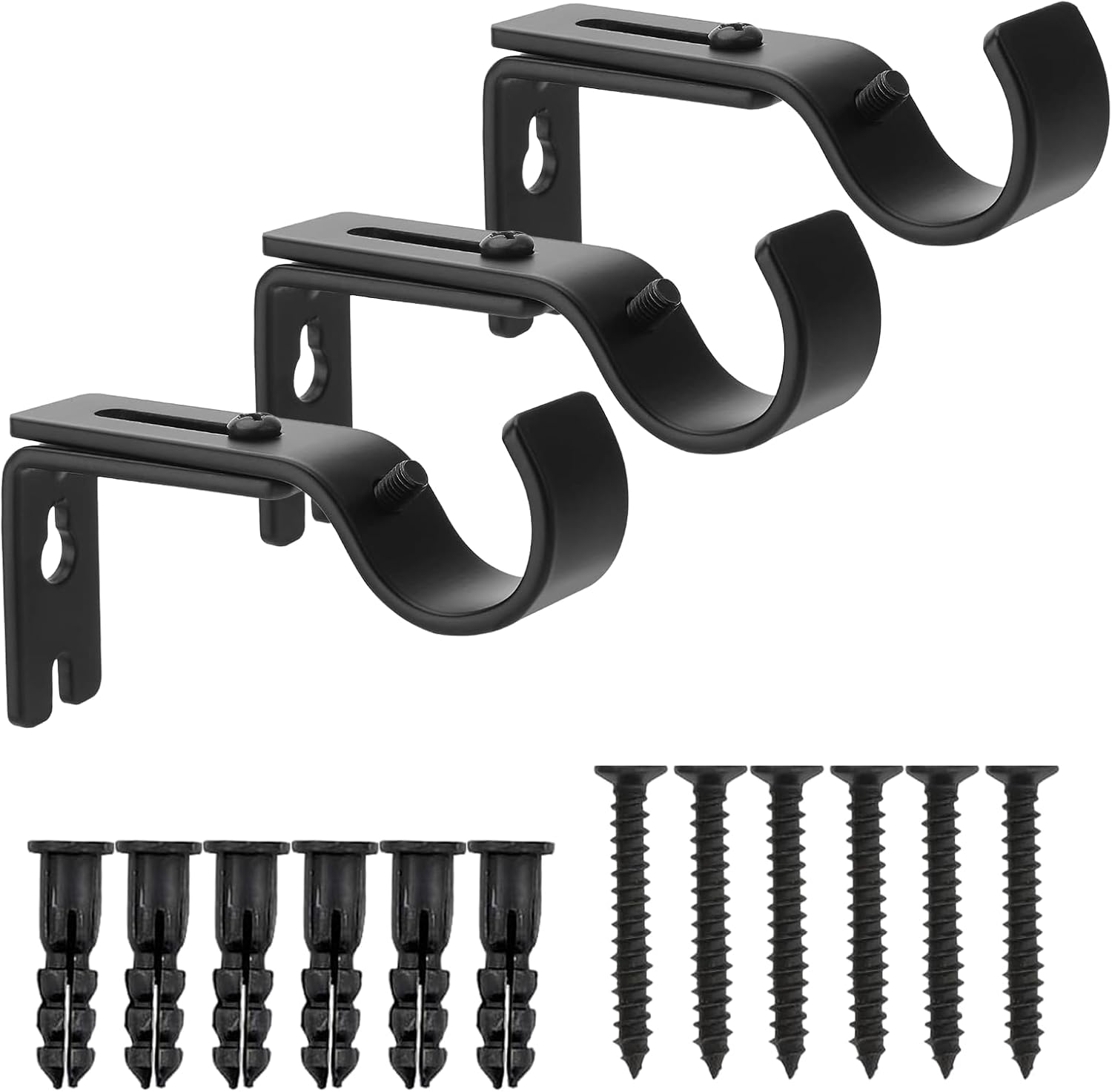 3Pcs Curtain Brackets Metal Curtain Holder Adjustable Curtain Bracket ...