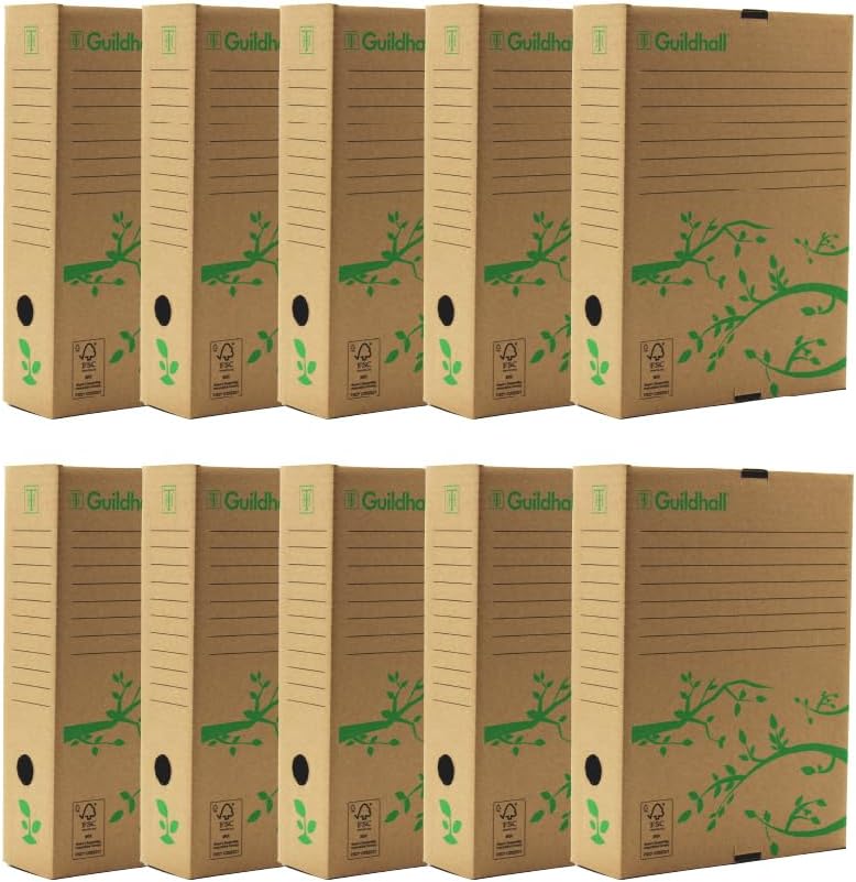 Exacompta Guildhall A4 Archiving Box Storage File Organiser, Pack of 10 ...