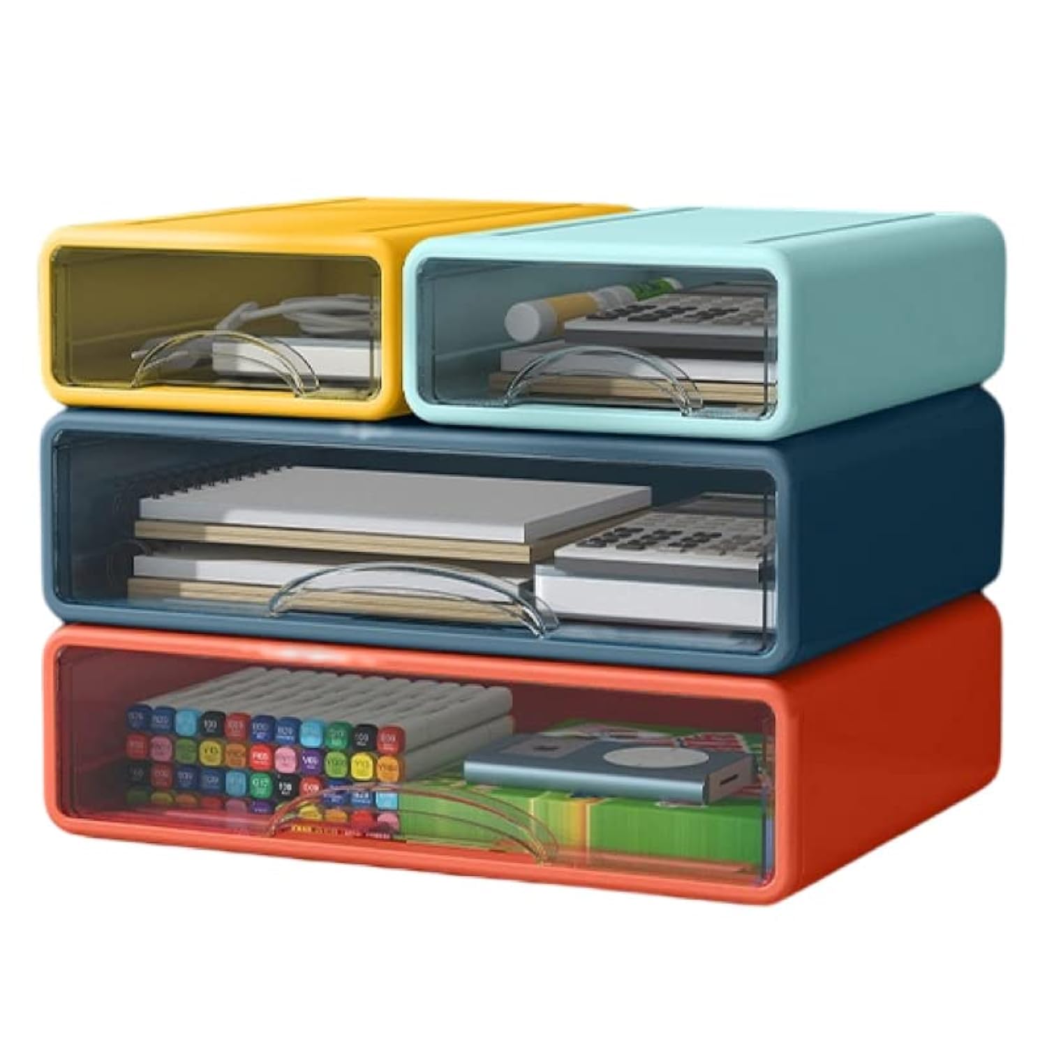 Amazon.com: Stackable Office Storage Box with Drawers｜Office Desk ...