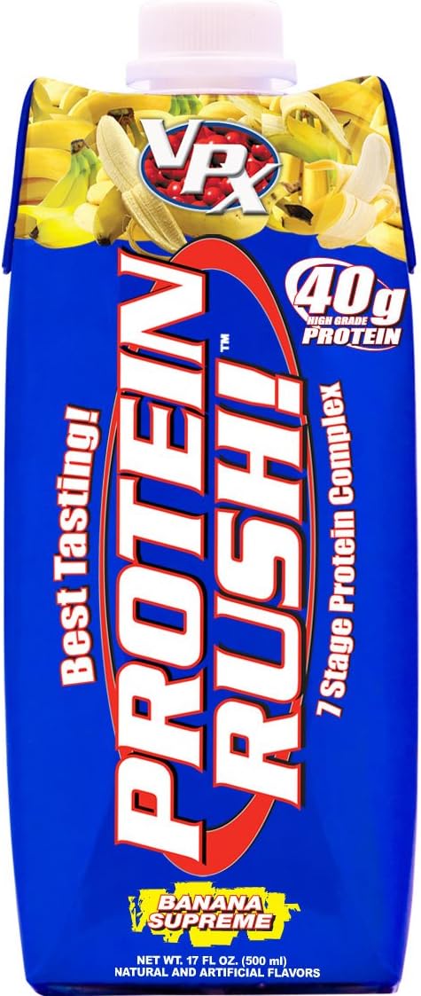 Amazon.com: Protein Rush RTD Banana Supreme, 17oz Bottles (Pack of 12 ...
