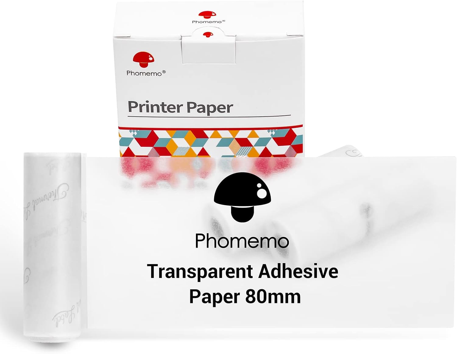 Phomemo Transparent Adhesive Thermal Sticker Paper Printer Paper 77mm ...