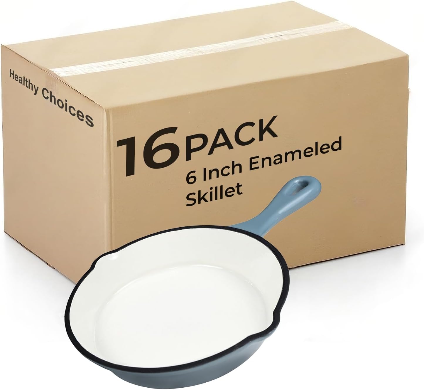 Amazon.com: Healthy Choices 6" Mini Enameled Cast Iron Skillet, Set of ...