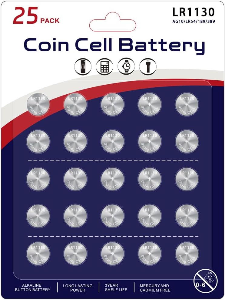 Amazon.com: JUNINXIU 25Pack LR1130 Battery AG10 Battery l1131f Battery ...