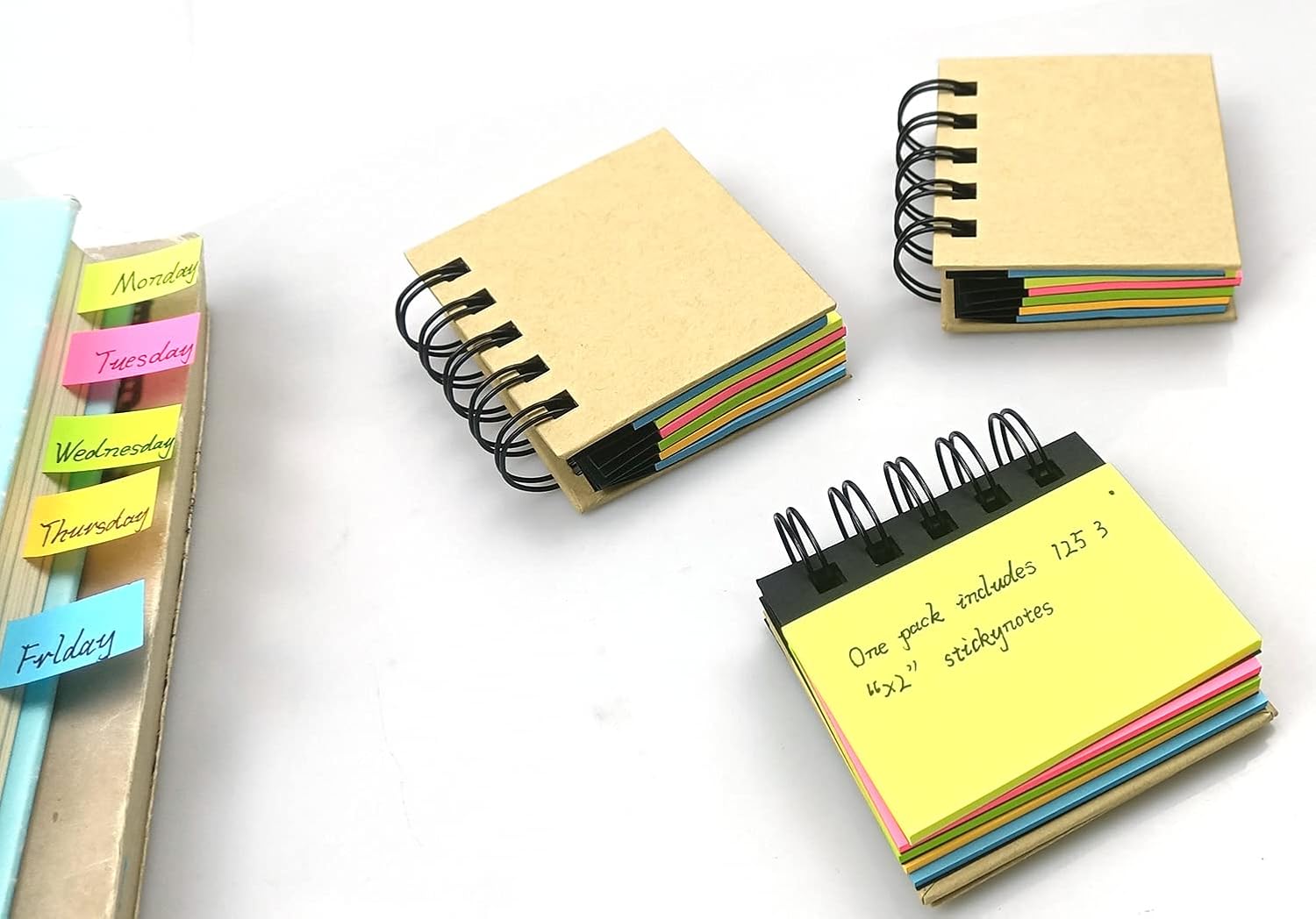 RHAWOM Juego de 12 blocs de notas adhesivas, tapa dura, lindo bloc de ...