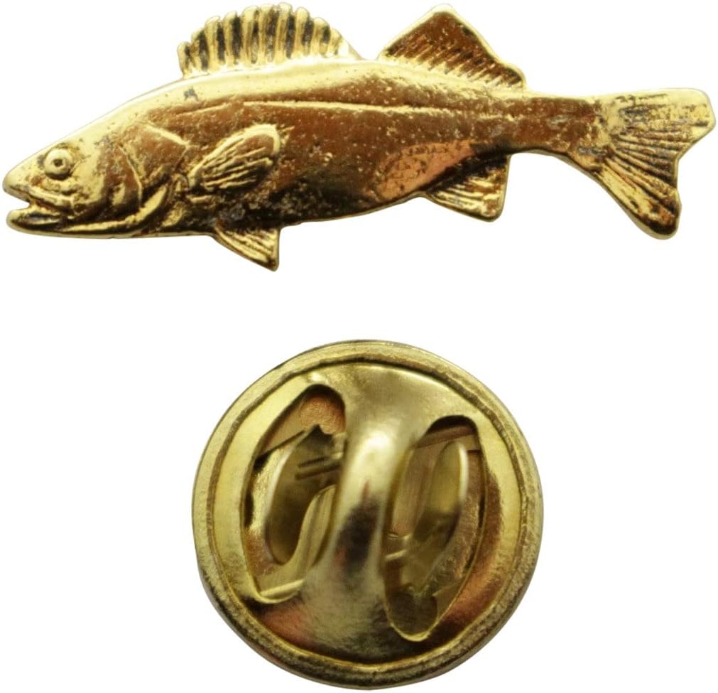 Amazon.com: Sarah's Treats & Treasures Walleye Mini Pin ~ 24K Gold ...