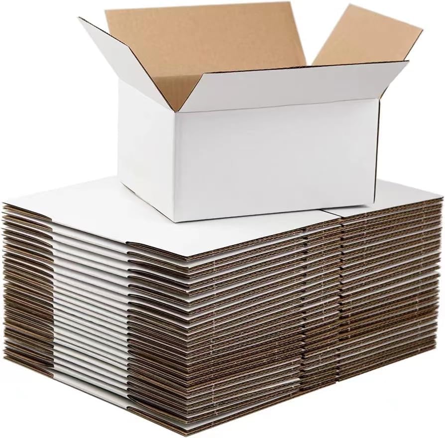 Amazon.com: Lujazau 25 Packs Small Shipping Boxes 8X6X4 Inches, White ...