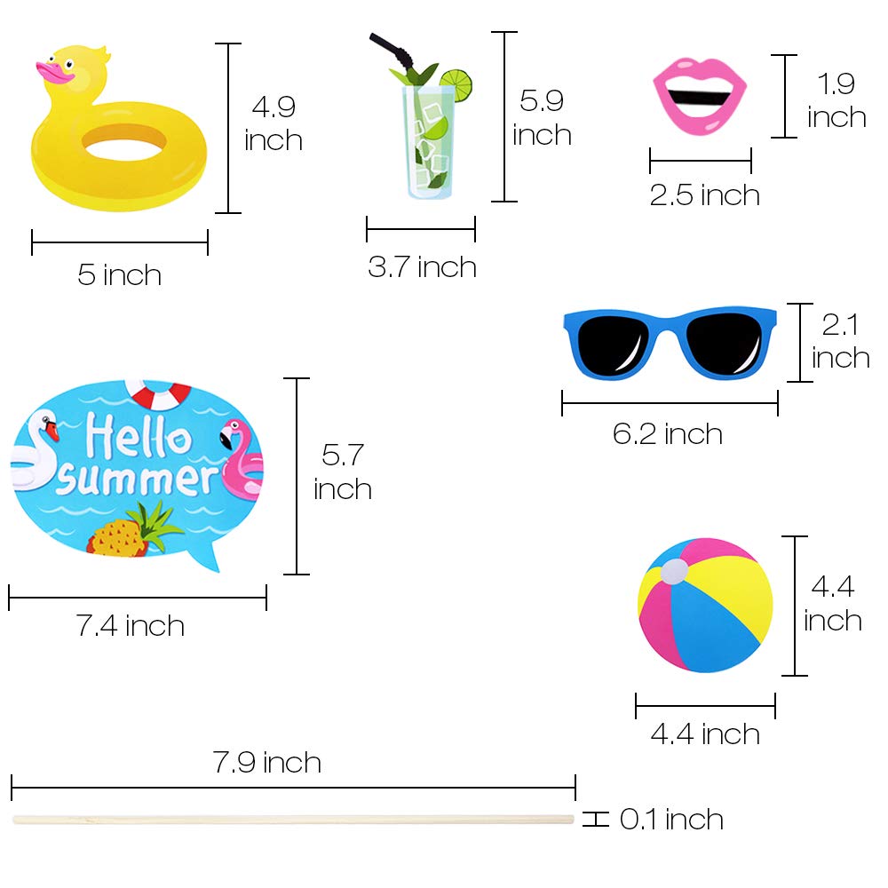 Photobooth Props Mini Photo Booth Pool Party Decorations Photo Booth ...
