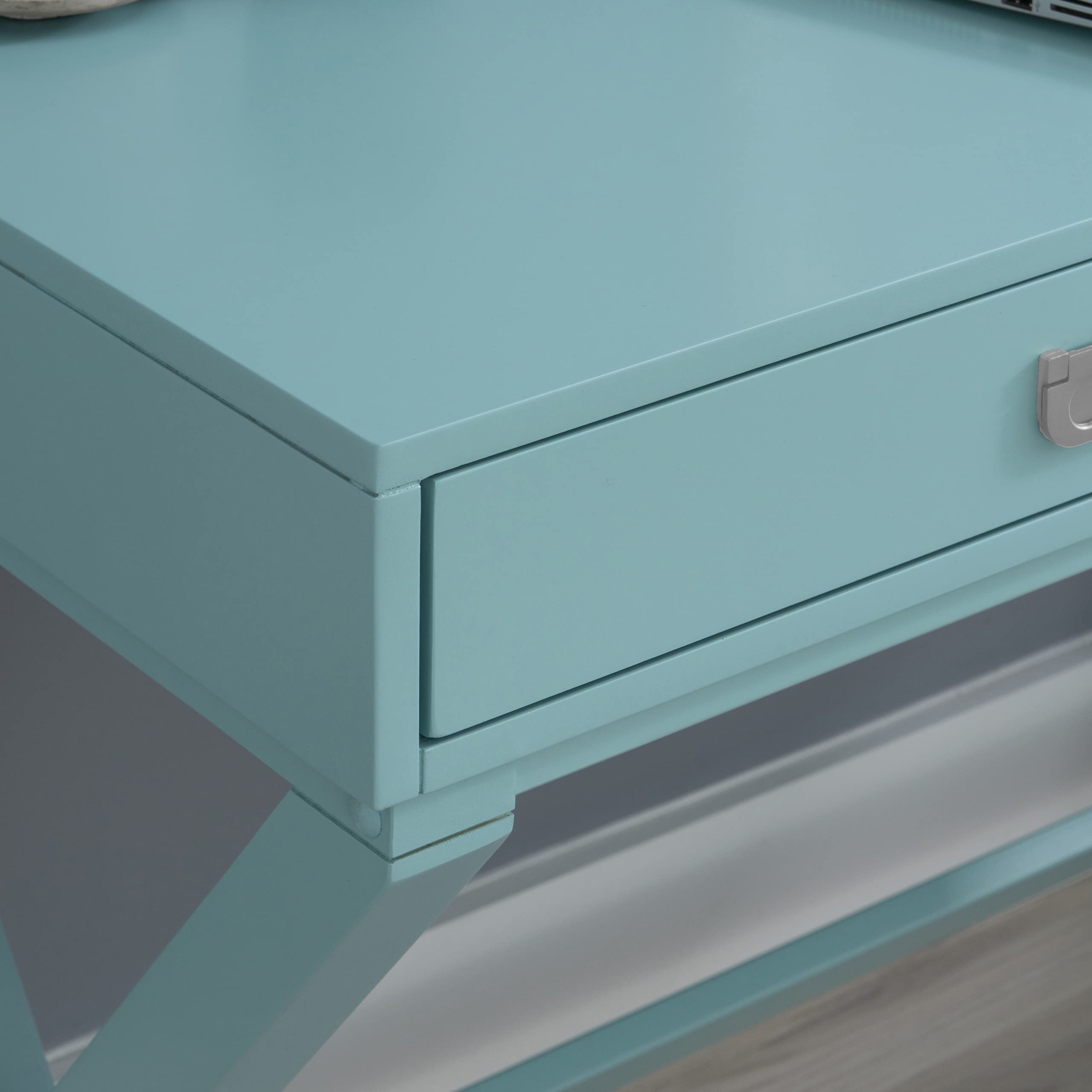 Linon Home D??cor Jaycee Blue Writing Desk, 20"D x 44"W x 30"H, Blue