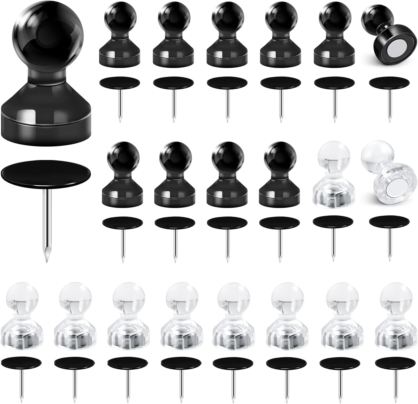 Amazon.com: 30 Pieces Magnetic Push Pins Magnetacks Magnet Thumb Tacks ...