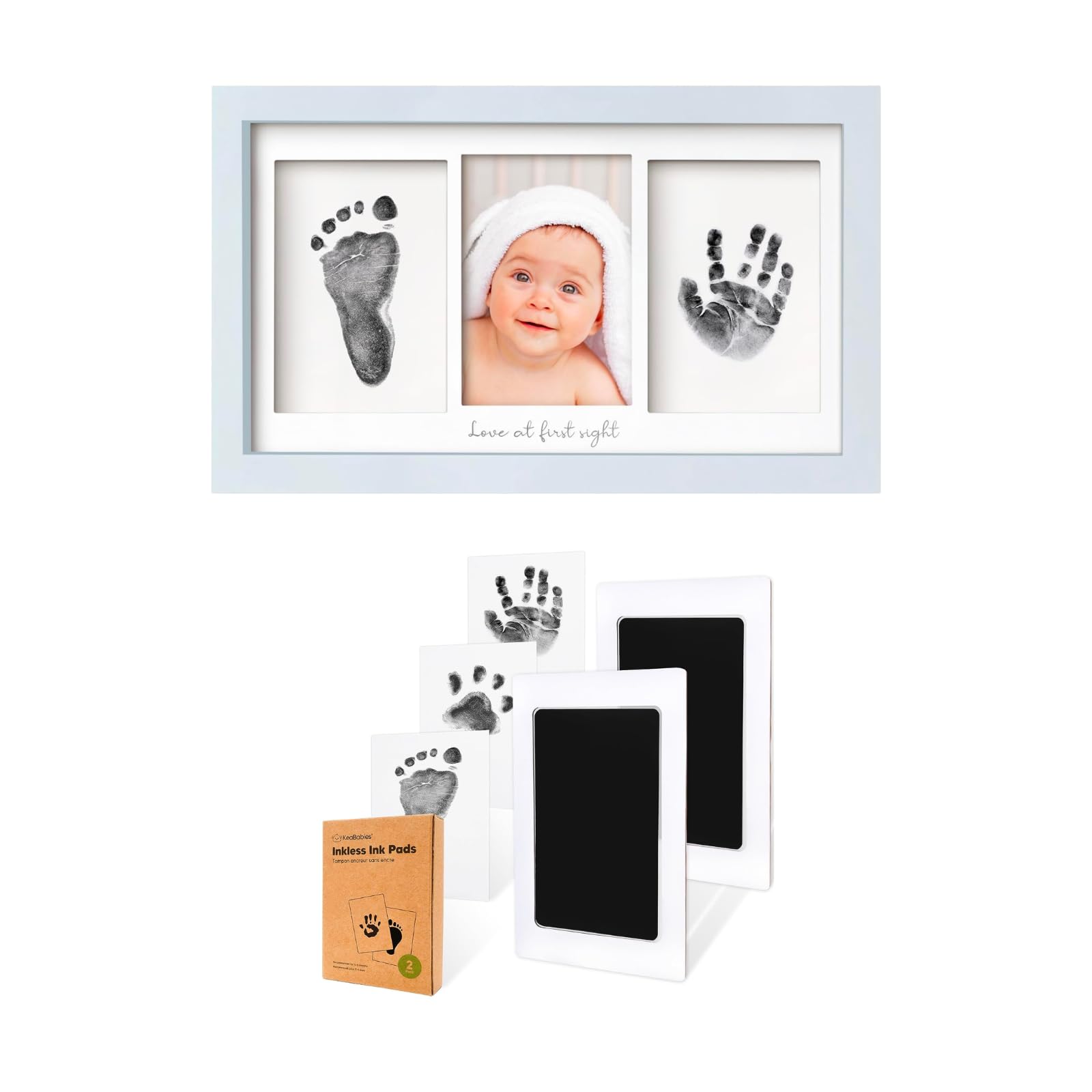 Amazon.com : KeaBabies Inkless Baby Hand And Footprint Kit and 2-Pack ...