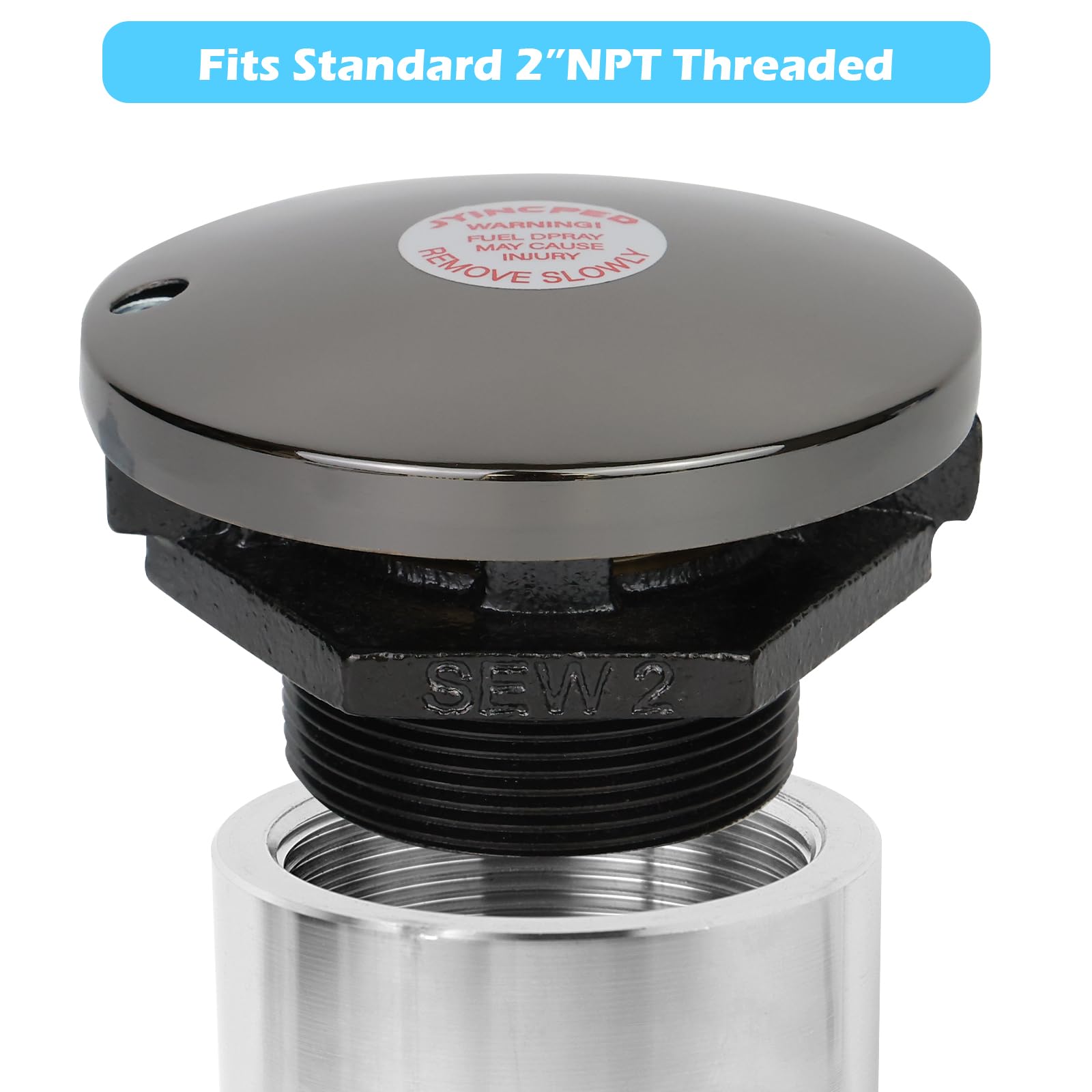 Snapklik.com : Transfer Tank Vented Fuel Cap W/ 2 Inch Threaded Neck