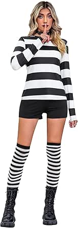 Amazon.com: GIKING Women's Robber Costume Set Cosplay Thief Accessories ...