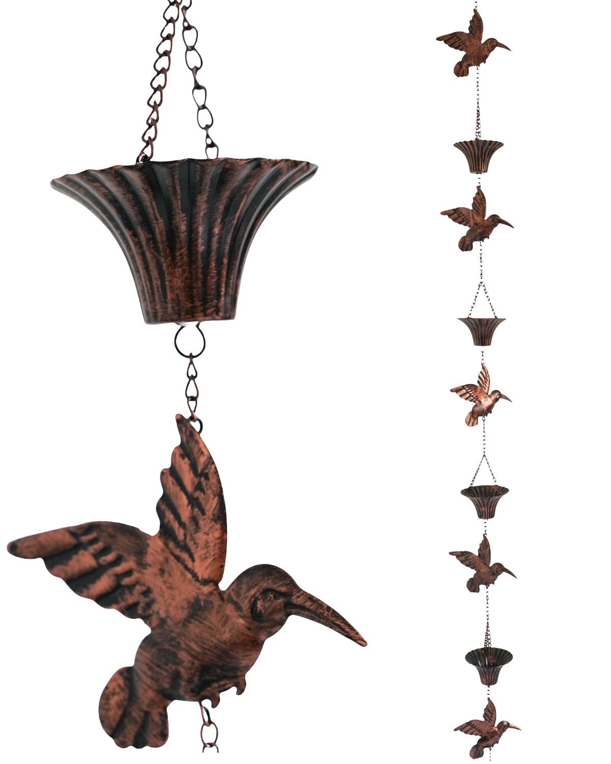 Amazon.com : AIMESINO 8.5FT Rain Chain, Hummingbird Rain Chains for ...