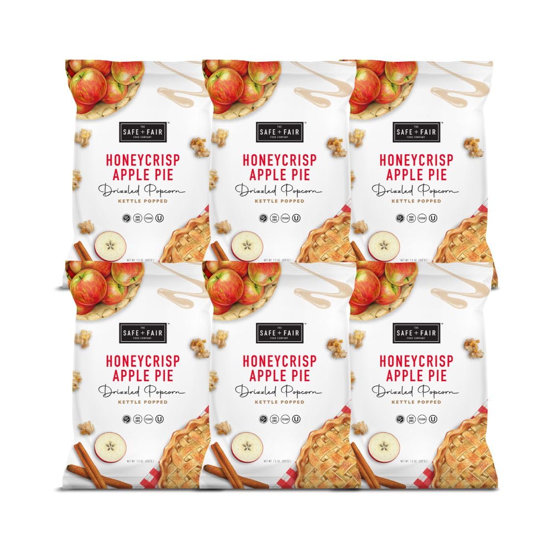Amazon.com: Safe + Fair Plant-Based Gourmet Apple Pie Flavored Popcorn ...