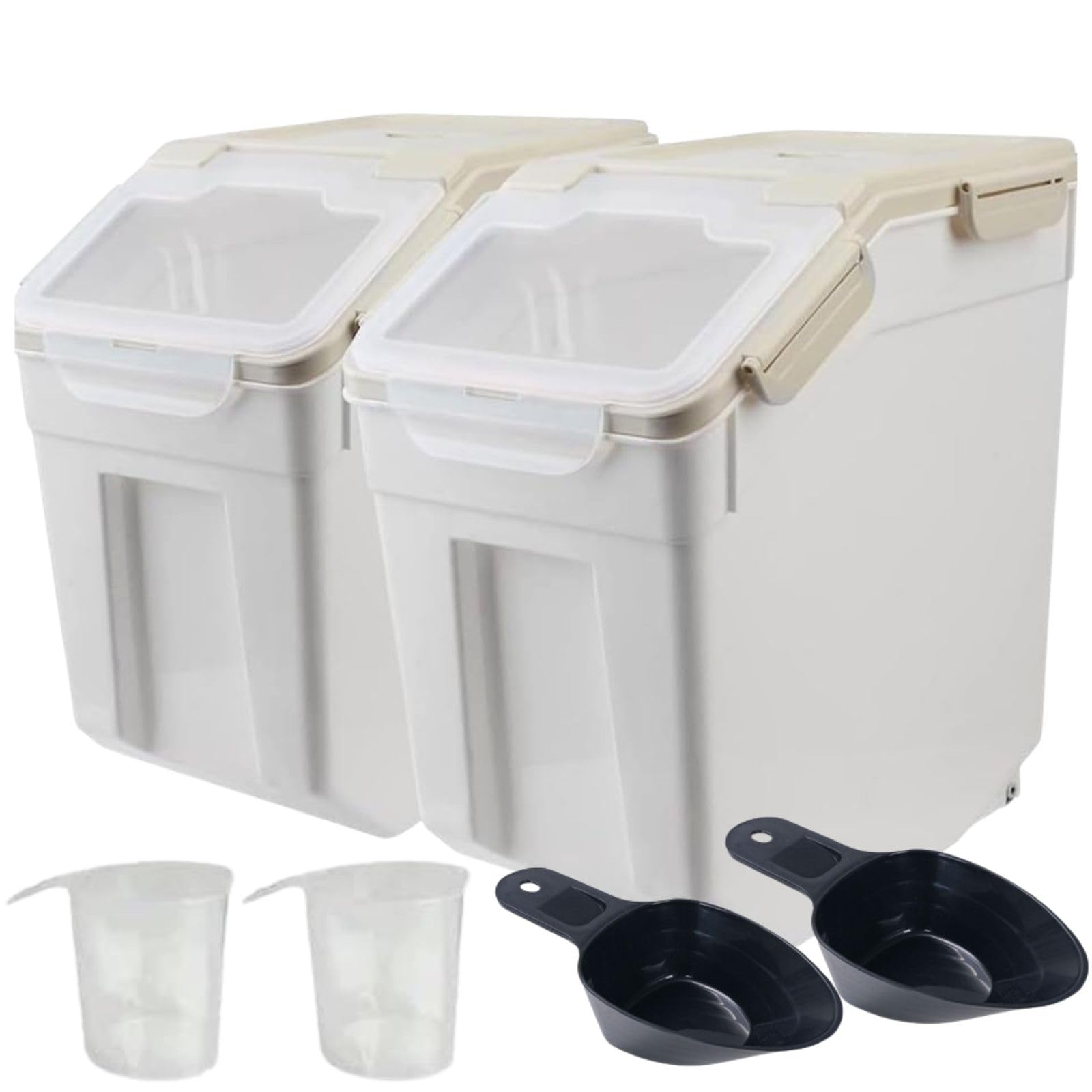 Amazon.com: 2 Pack Rice Storage Container 50 lbs, Airtight Flour ...