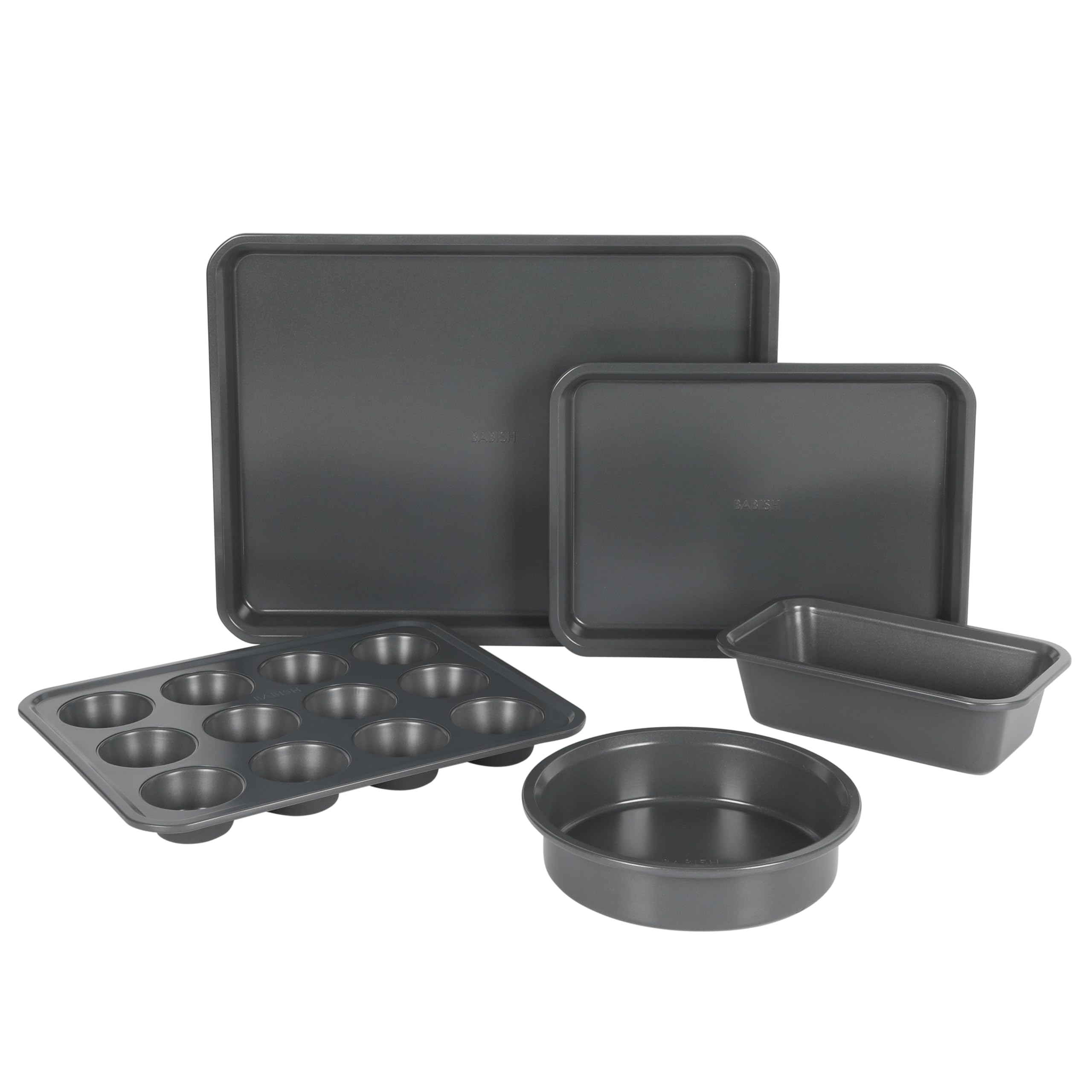 Amazon.com: Babish 5 Piece Nonstick Heavy Gauge Professional Carbon ...