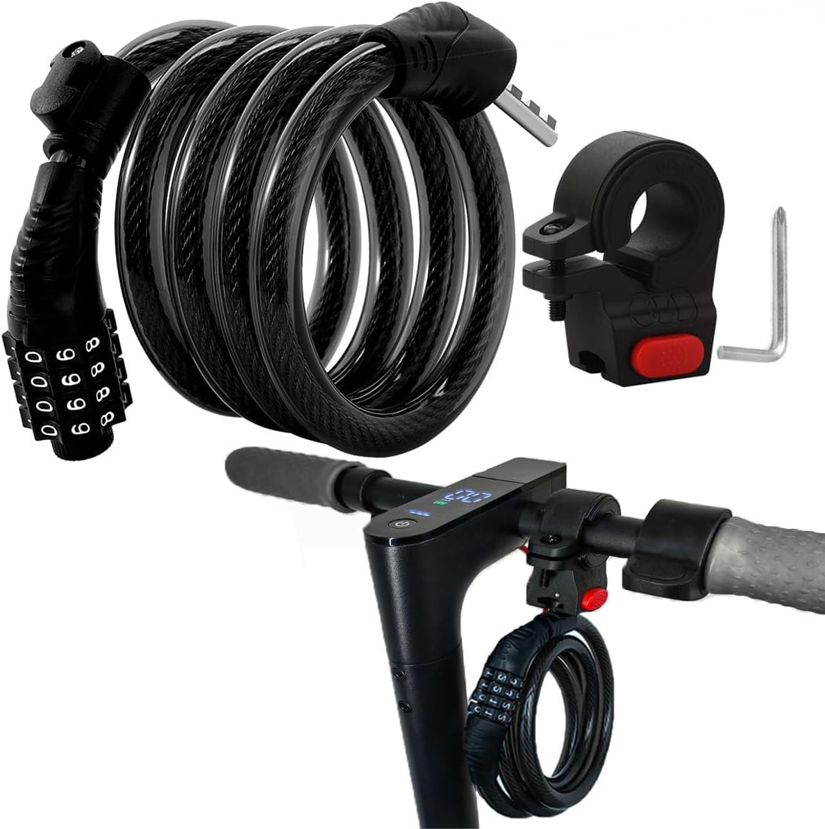 E Scooter Lock,Bike Lock Combination Lock Cable Compatible for Xiaomi ...