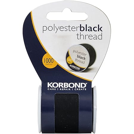 Korbond 320m Sewing Thread – Black Polyester – Hand and Machine Sewing ...
