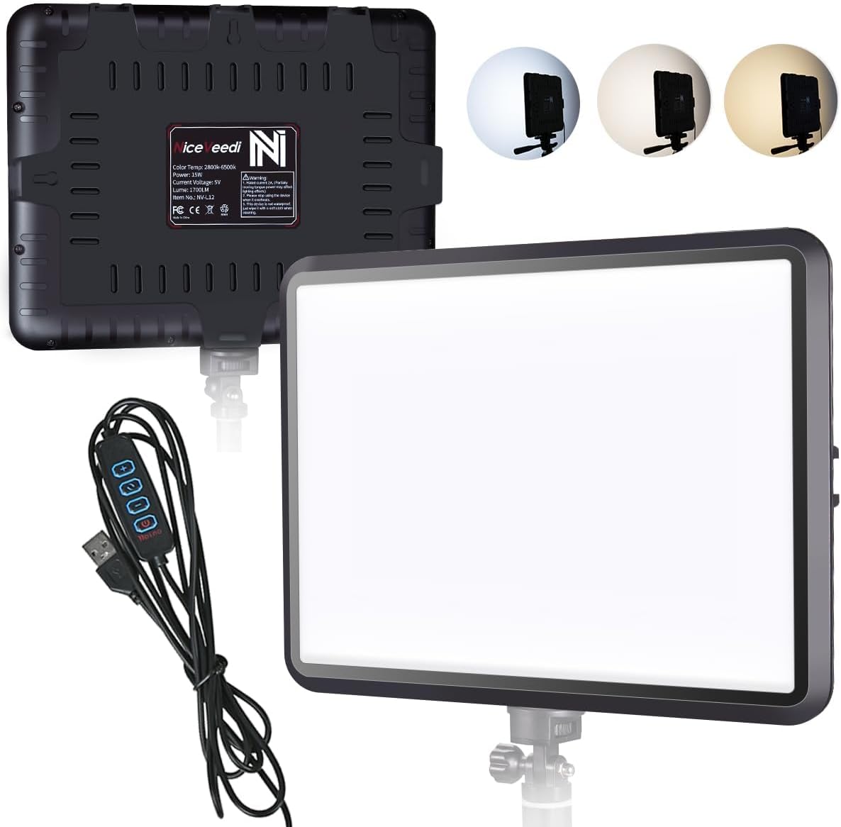 Amazon.com : LED Video Light, NiceVeedi Photography Lighting, 2800 ...