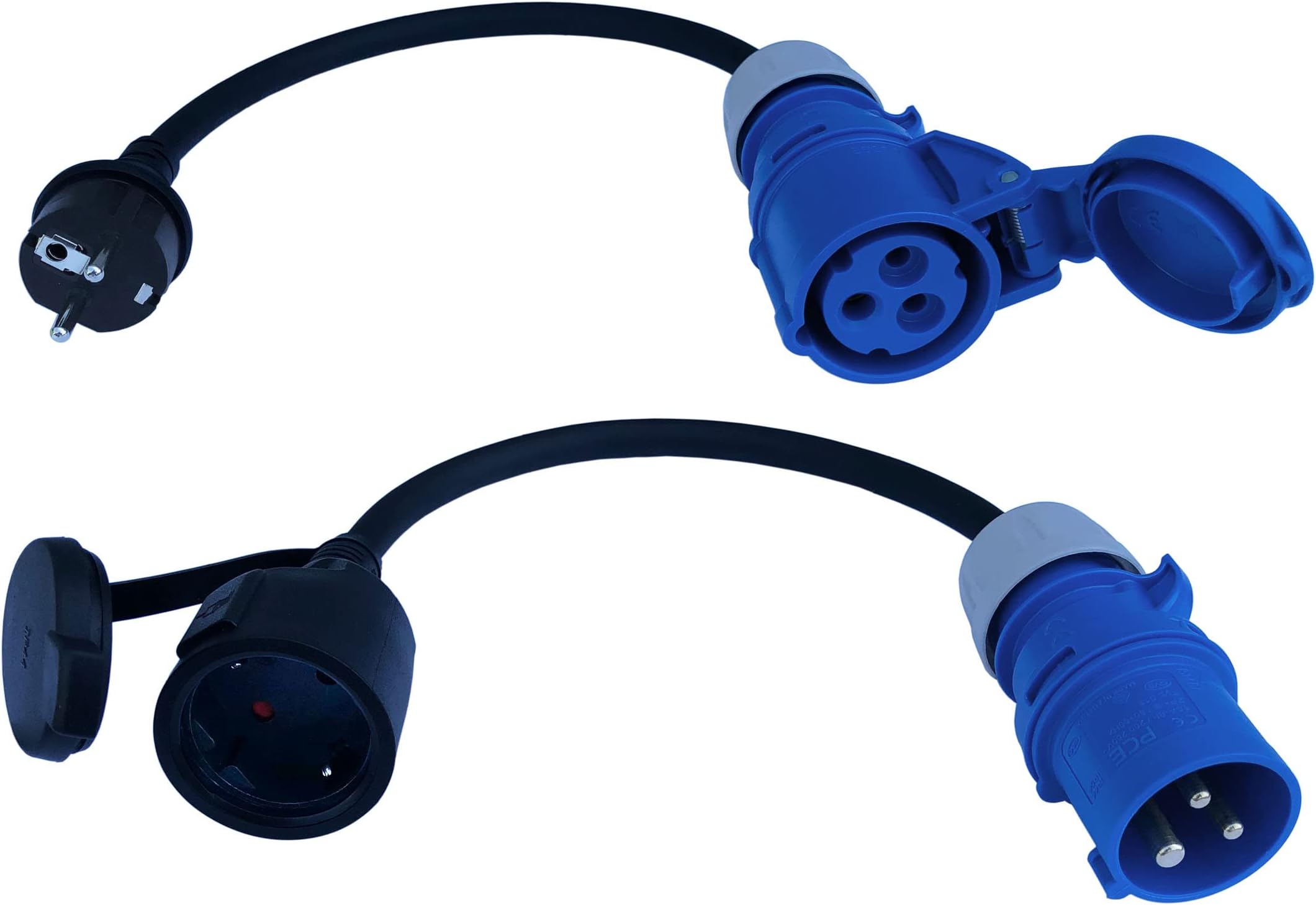 CEE ADAPTER Schuko Stecker auf CEE Kupplung 230V Camping Boot H07RN-F ...