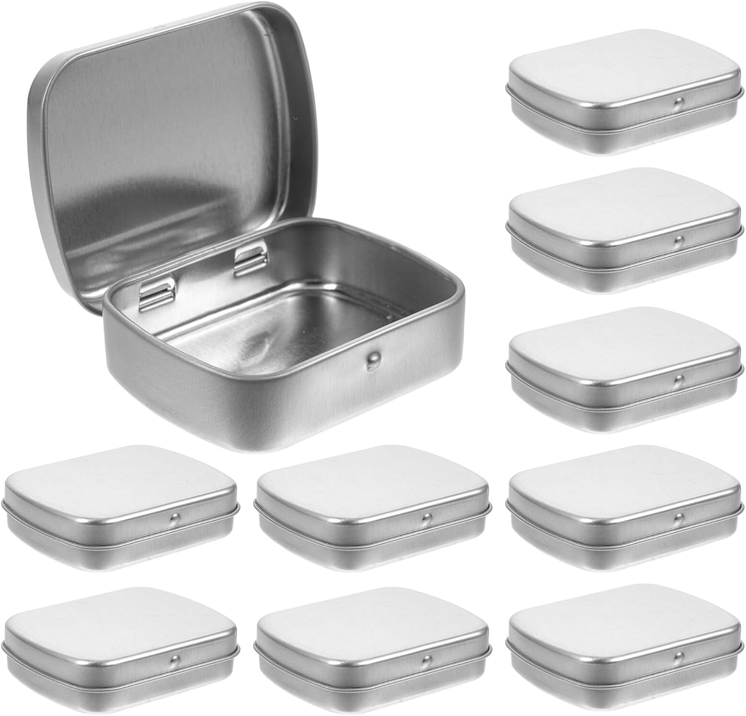 Amazon.com: Ciieeo Metal Hinged Tin Box Container 10Pcs Mini Portable ...