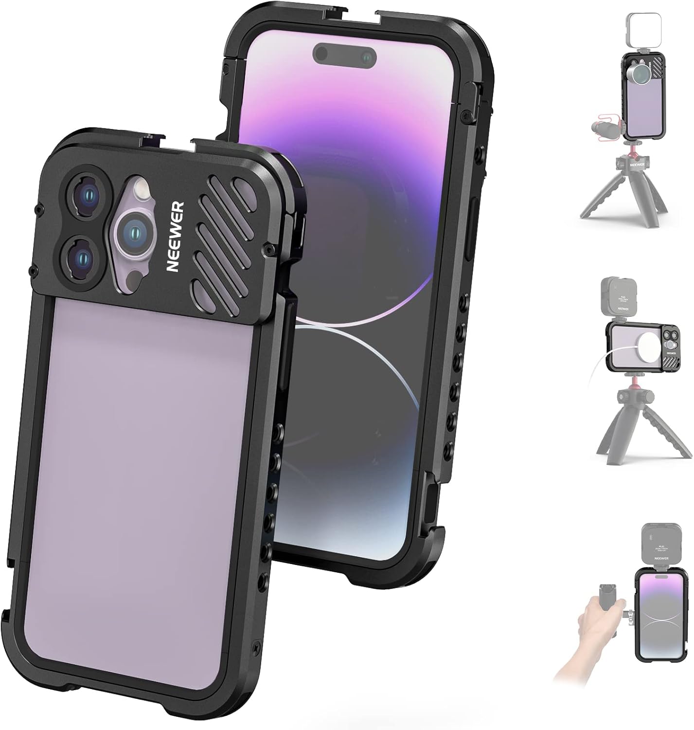 Amazon.com: NEEWER Phone Cage for iPhone 14 Pro Max, Aluminum Alloy ...