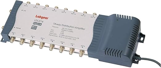 16 WAY AERIAL DISTRIBUTION TV AMPLIFIER LABGEAR LDL216 SPLITTER BOOSTER ...