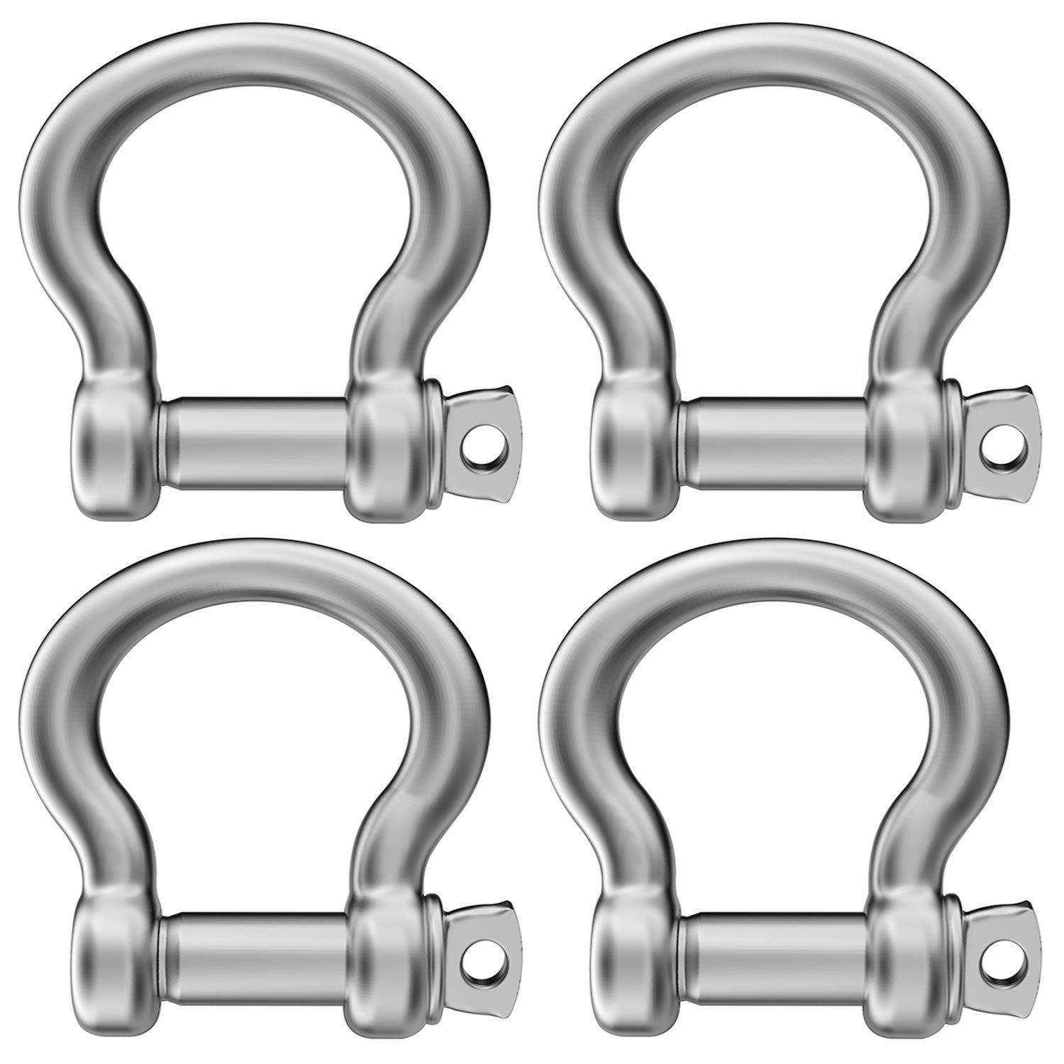 Snapklik.com : 4 Pcs 5/16 Inch 304 Stainless Steel D Ring Shackles 8 Mm ...