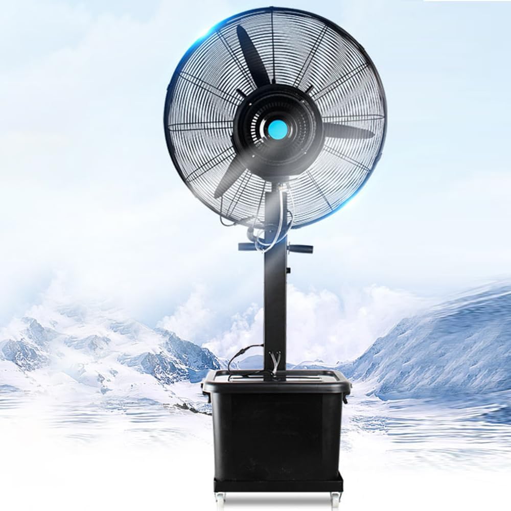 Outdoor Standing Misting Fan, Industrial Floor Fan with 3 Cooling ...