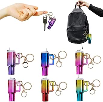 IOZO ﻿6 Pack Cute Mini Cup Keychain,Mini Tumbler Keychain Accessories ...