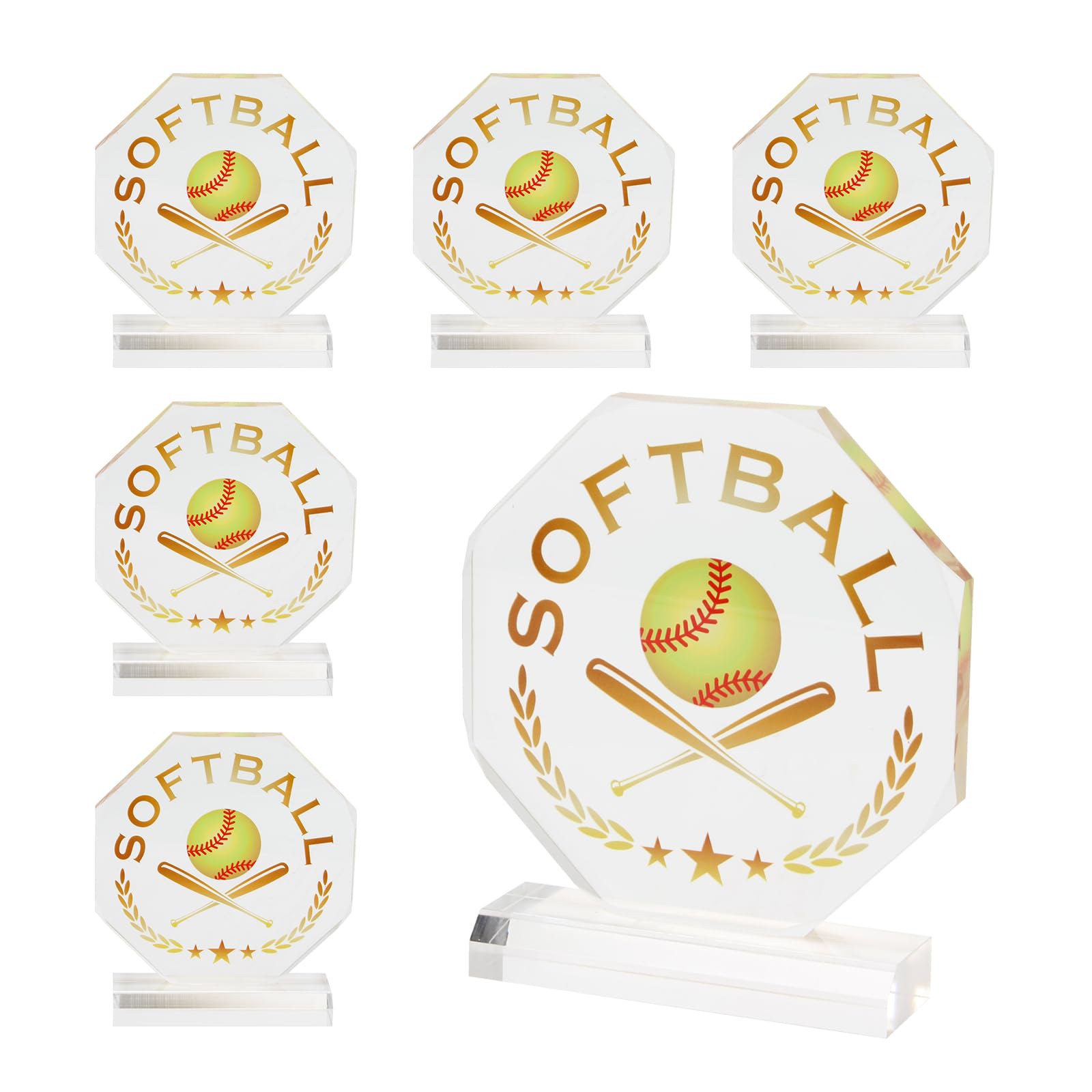 Amazon.com : Lxmxgk 6 Pcs Acrylic Softball Trophy Award, Sports Contest ...