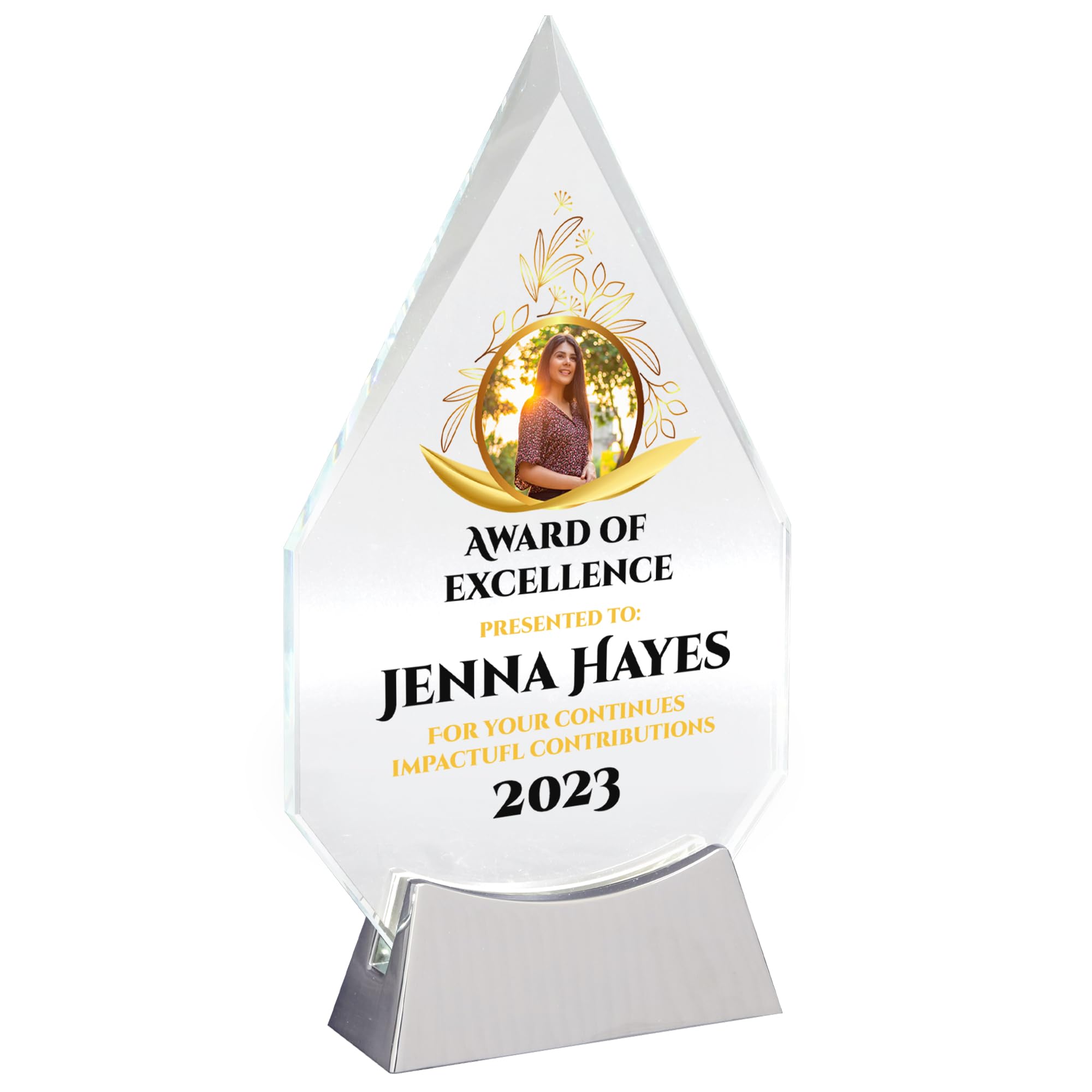 Amazon.com: 9 1/4" Personalized Glass Plaque for Awards and Trophies ...