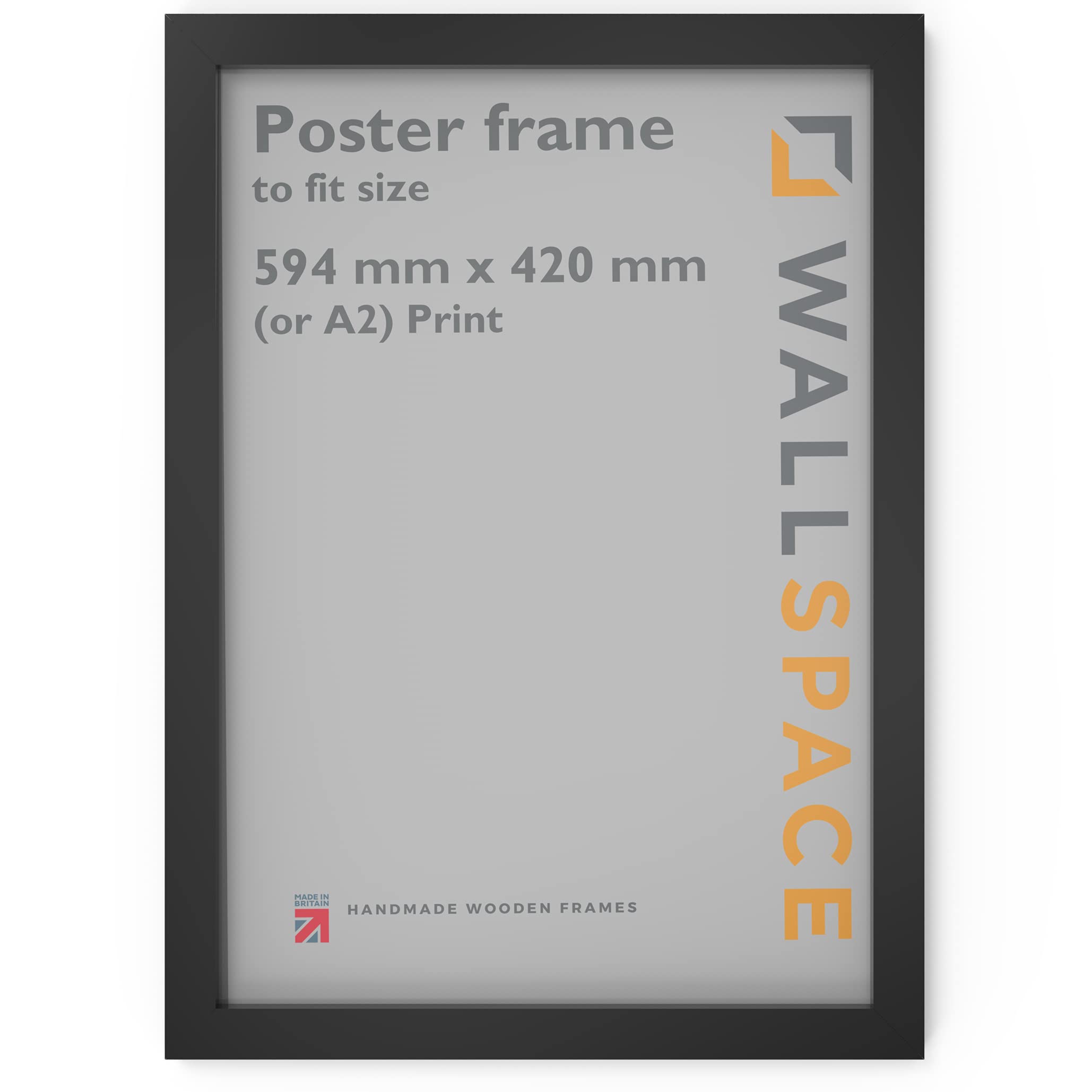 Wall Space A2 Black Frame | 59.4 x 42 cm A2 Black Poster Frame | Large ...
