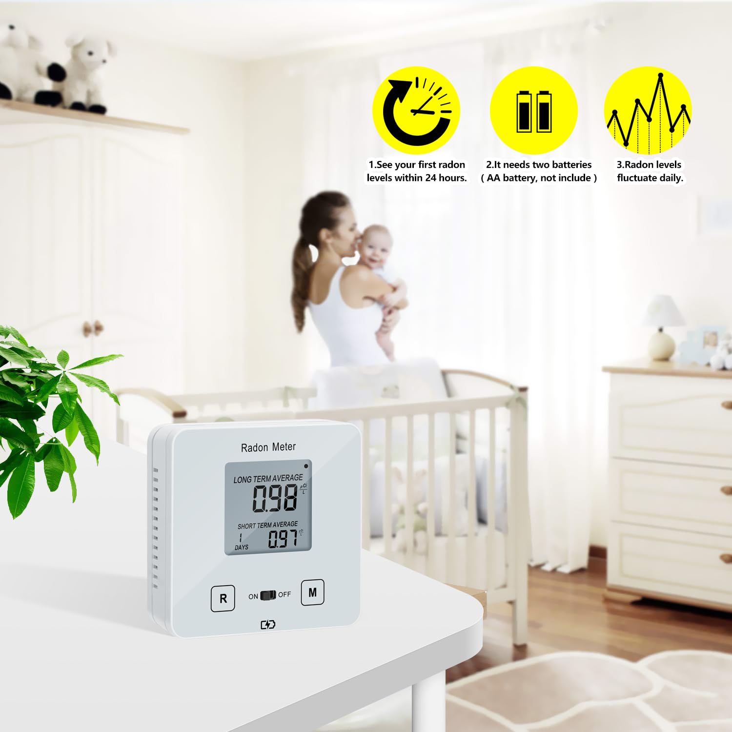 Snapklik.com : Home Radon Detector, Portable Radon Meter, Elifecity ...
