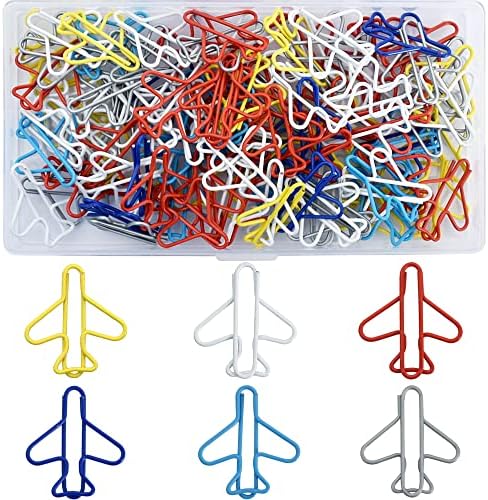 Amazon.com : YOUDEFUL 120 Pcs Plane Paperclips, Cute Metal Paper Clips ...