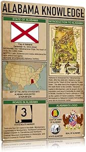 Amazon.com : Alabama Knowledge Metal Tin Signs Alabama Vintage Posters ...