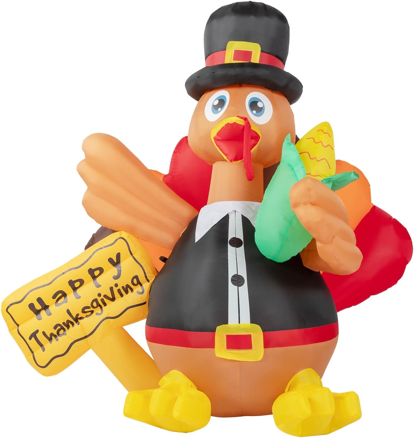 Amazon.com: Guangshuohui Inflatable 5 Ft Turkey with LED Lights ...