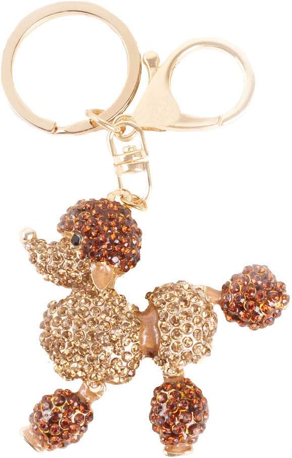Amazon.com: JML Axmerdal Dog Poodle Keychain Rhinestones Purse Bag ...