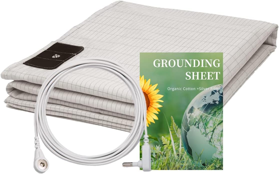 Amazon.com: Grounding Sheet 10% Silver Fiber & Organic Cotton- Conductive with Grounding Cord ...