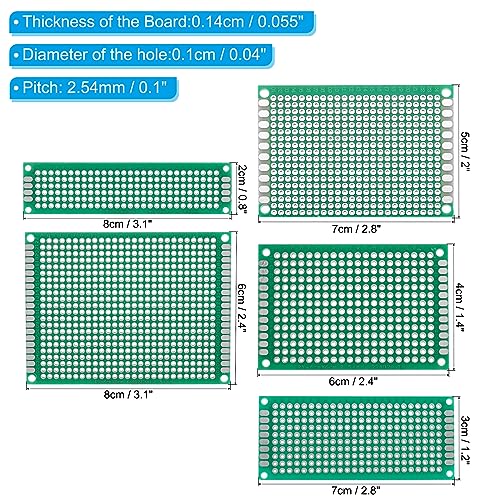 PATIKIL PCB Board Circuit, 25 Pcs Prototype Perfboard Solder Boards for ...