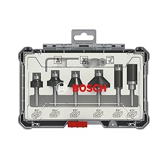 Bosch Professional 6 Pcs Router Bit Set With Trim & Edging Bits, 1/4"Mm ...