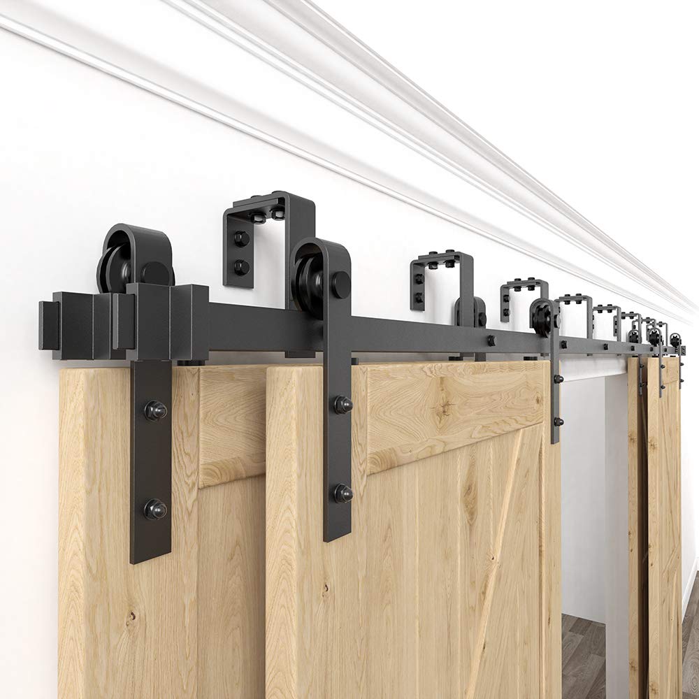 Snapklik.com : WINSOON 18FT Sliding Bypass Barn Wood Door Hardware 8 ...