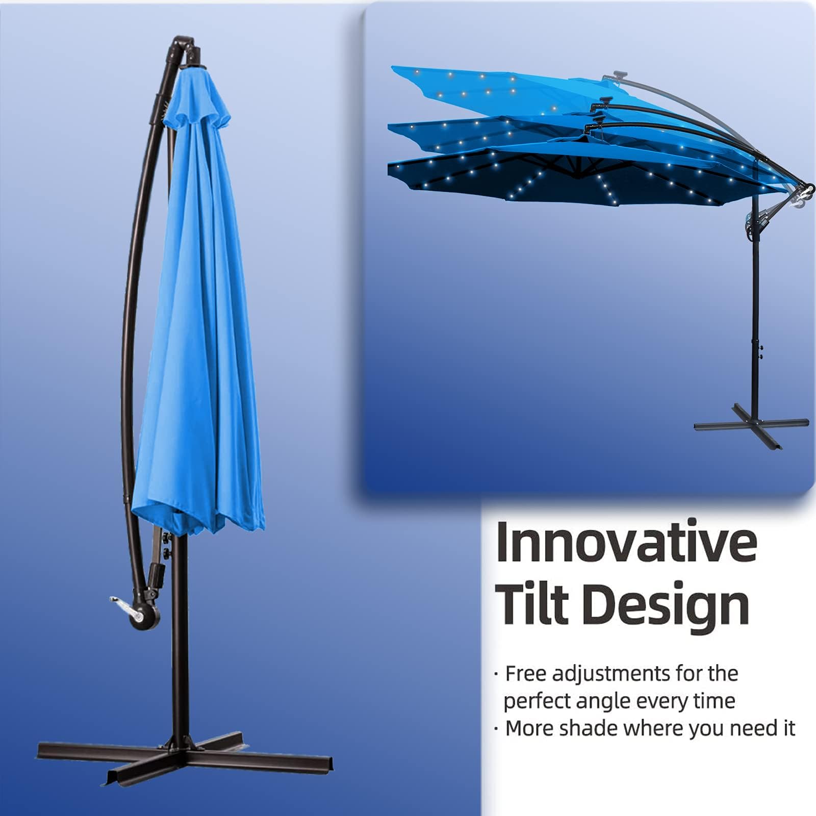 Snapklik.com : SUNLAX Solar Offset Umbrella, 10ft Cantilever Hanging ...