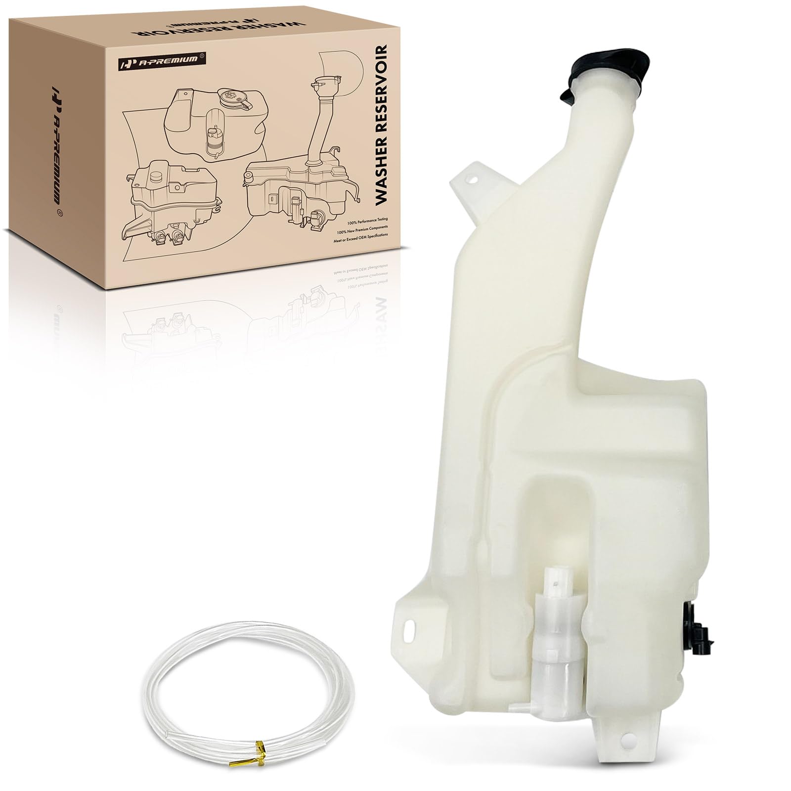 Windshield Washer Reservoir A-Premium With (Washer Pump/Filler Neck/Cap ...