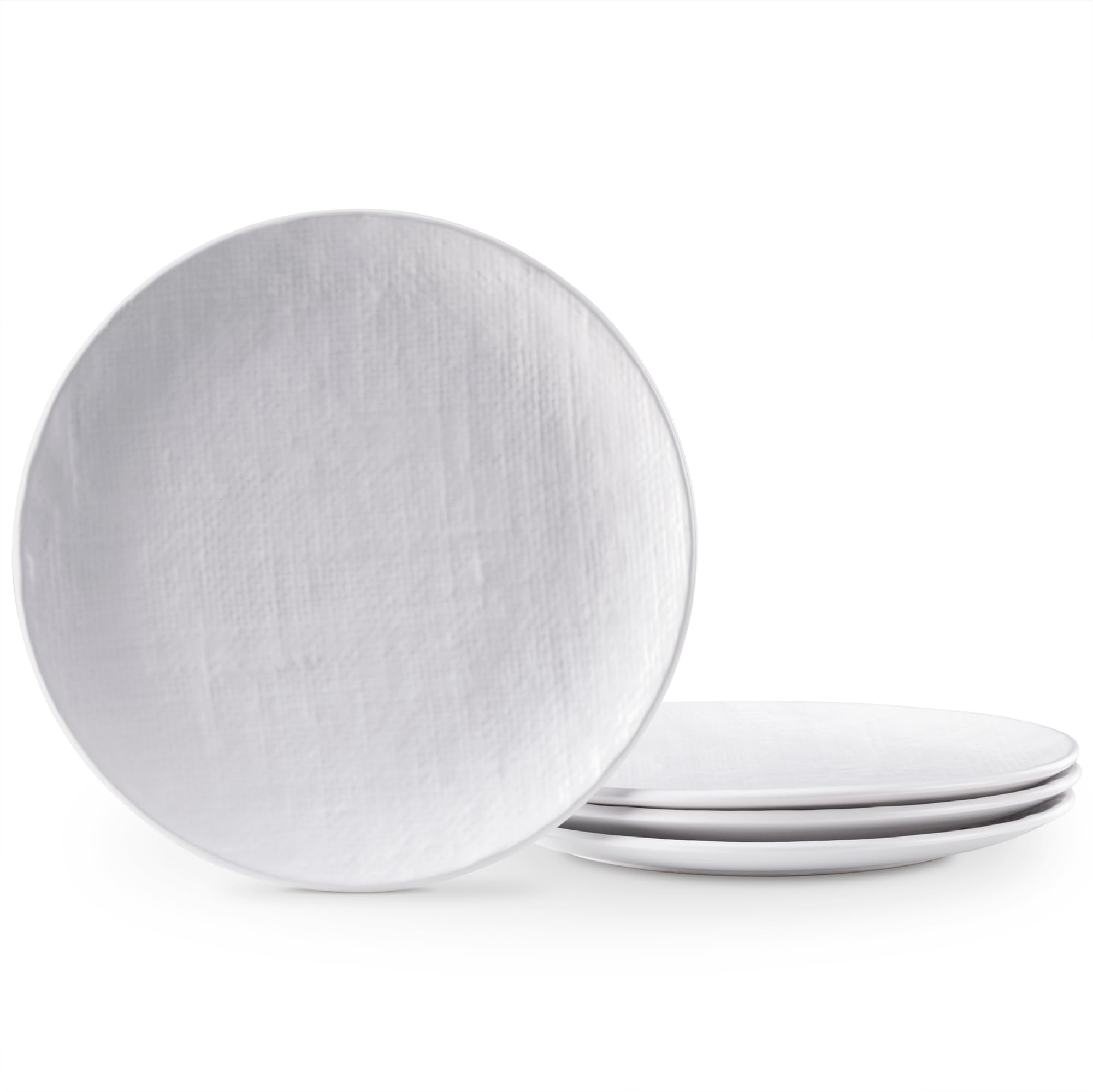 Navaris Linen Artisan Dinner Plate Set (4 Pieces) - Plates Set for 4 ...